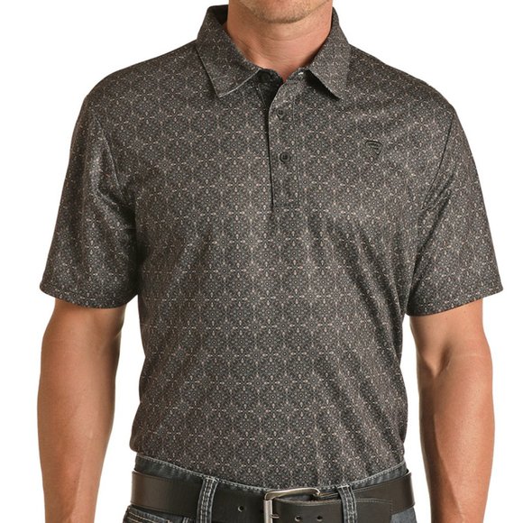 Rock & Roll Deni, | Shirts | Mens Rock Roll Medallion Print Polo | Poshmark